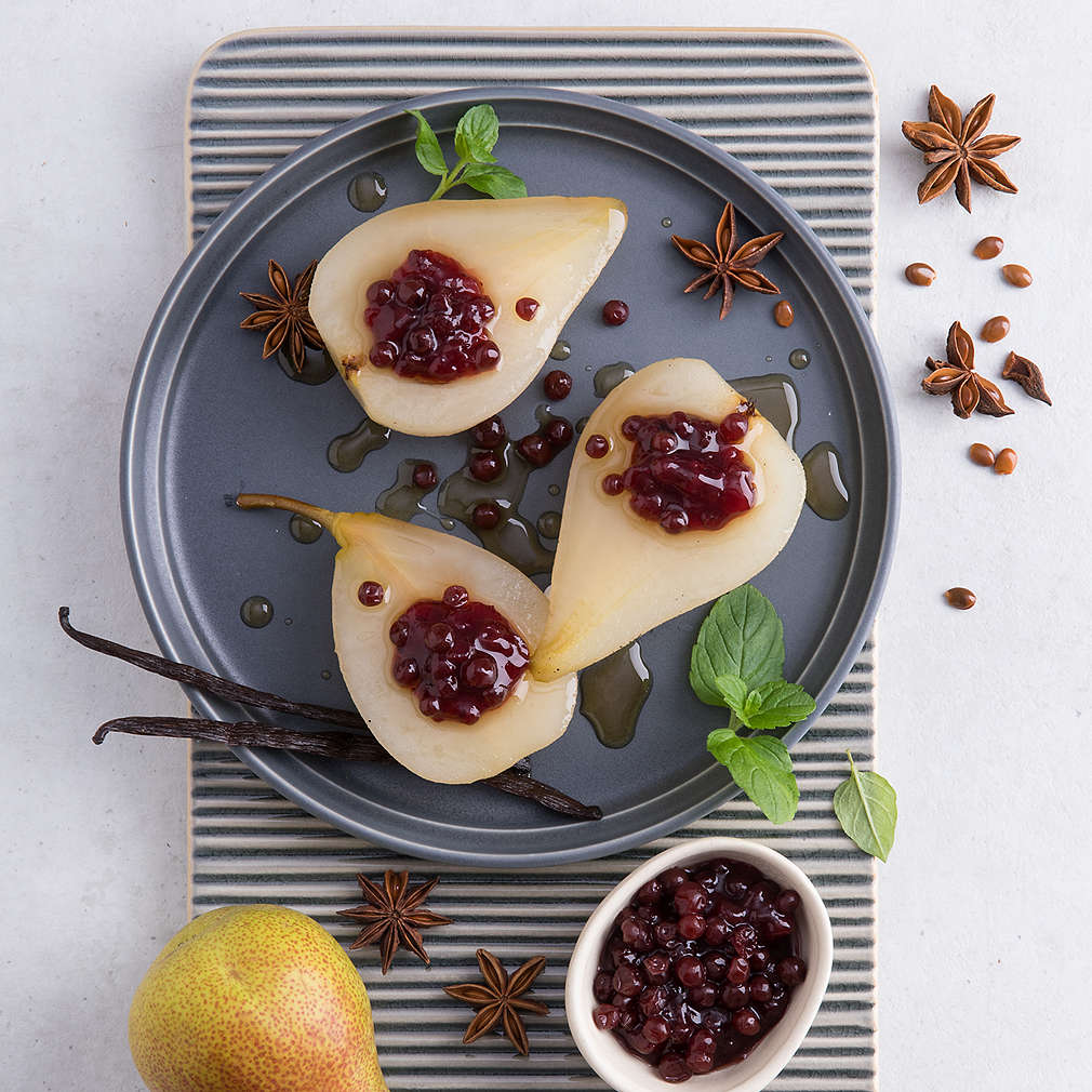 Karamellisierte Birnen mit Preiselbeeren - Rezept | Kaufland